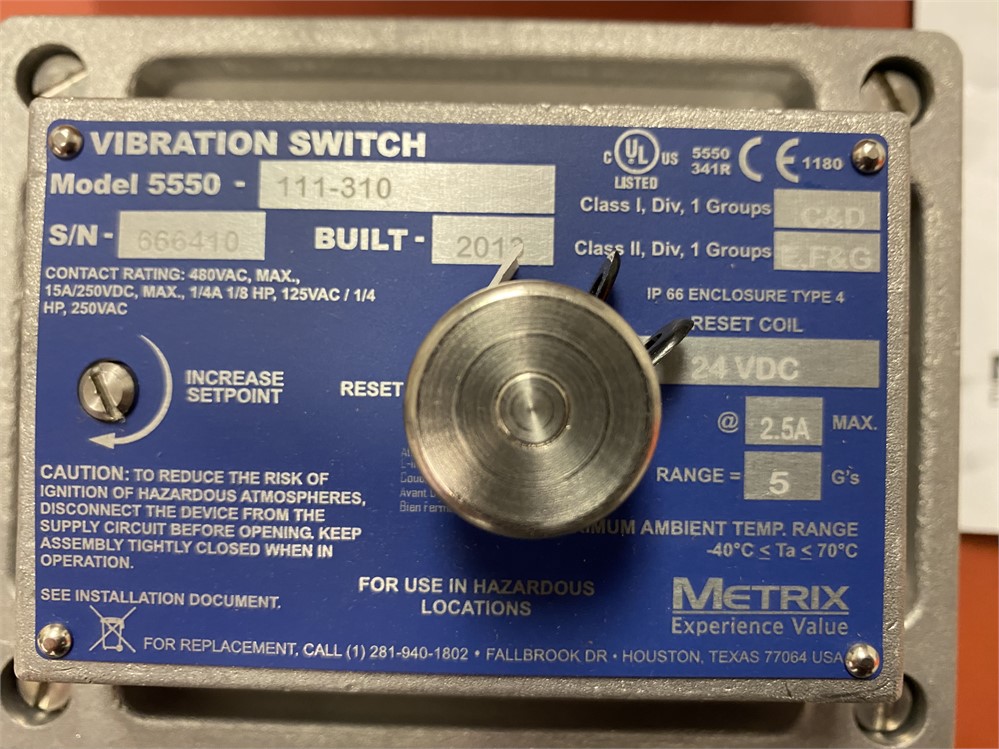 Duke Energy Surplus - METRIX VibrAlert Mechanical Switch Model 5550-111 ...